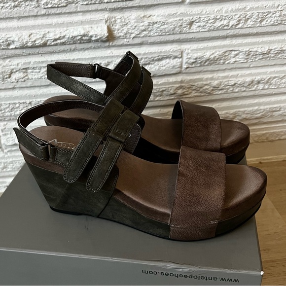Antelope | Shoes | Antelope Platform Wedge Sandals Suede Metallic Nwt ...